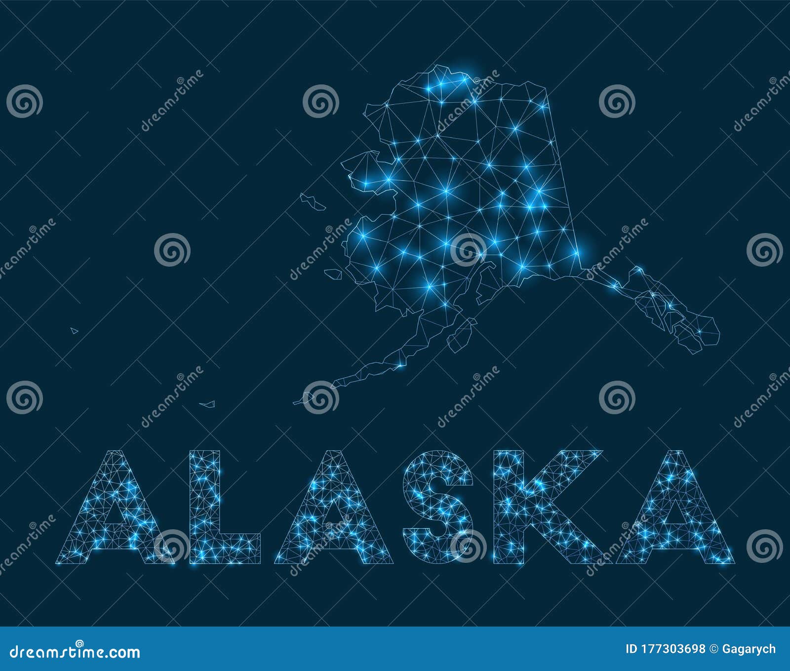 Alaska network map. stock vector. Illustration of concept - 177303698