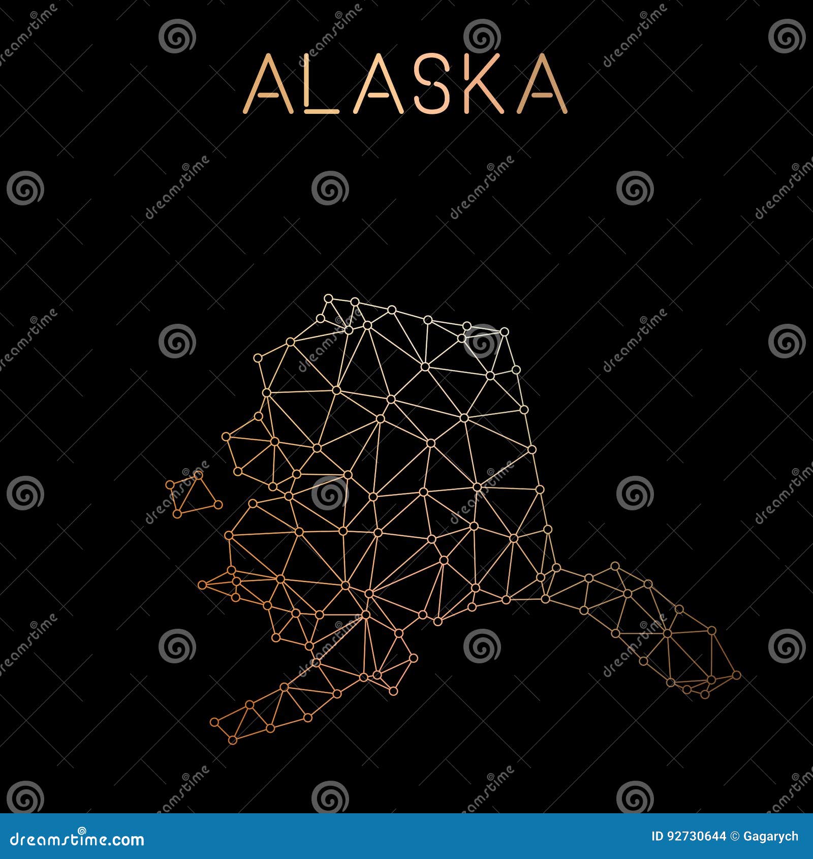 Alaska Network Map. Cartoon Vector | CartoonDealer.com #86550621