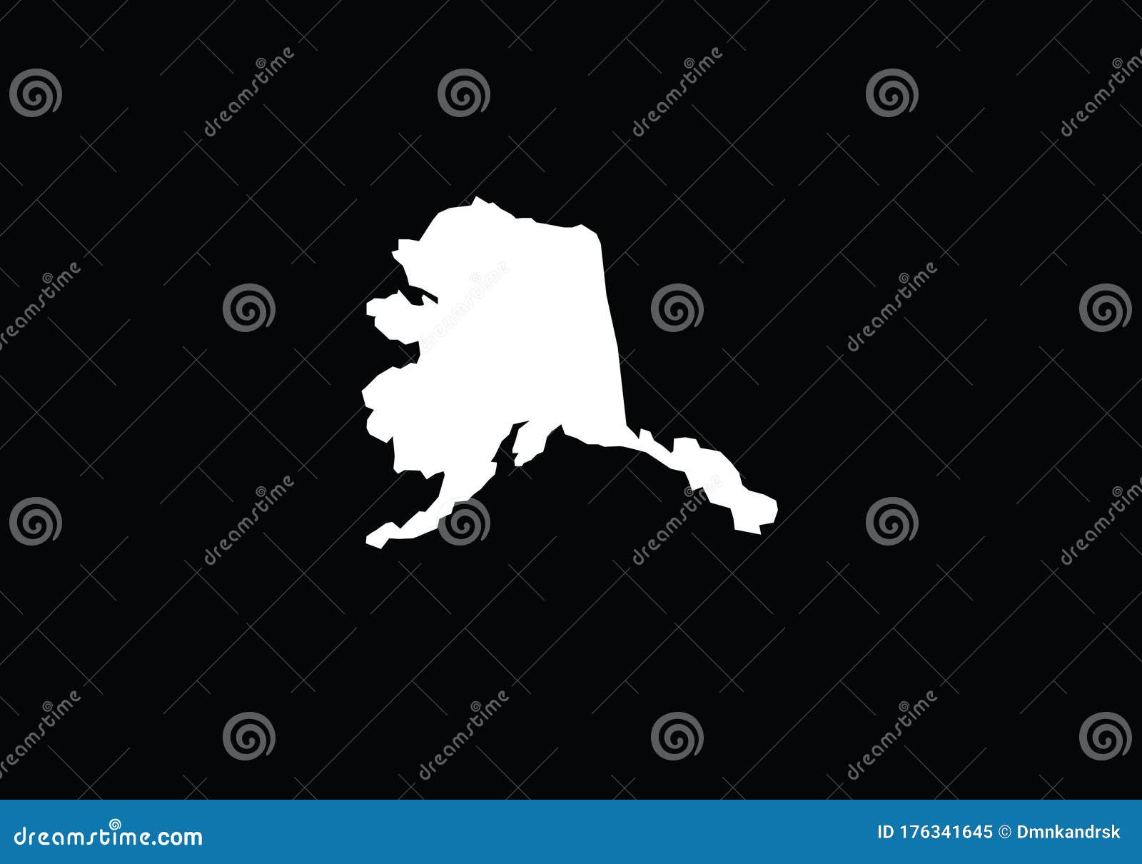Alaska state map white stock vector. Illustration of state - 176341645