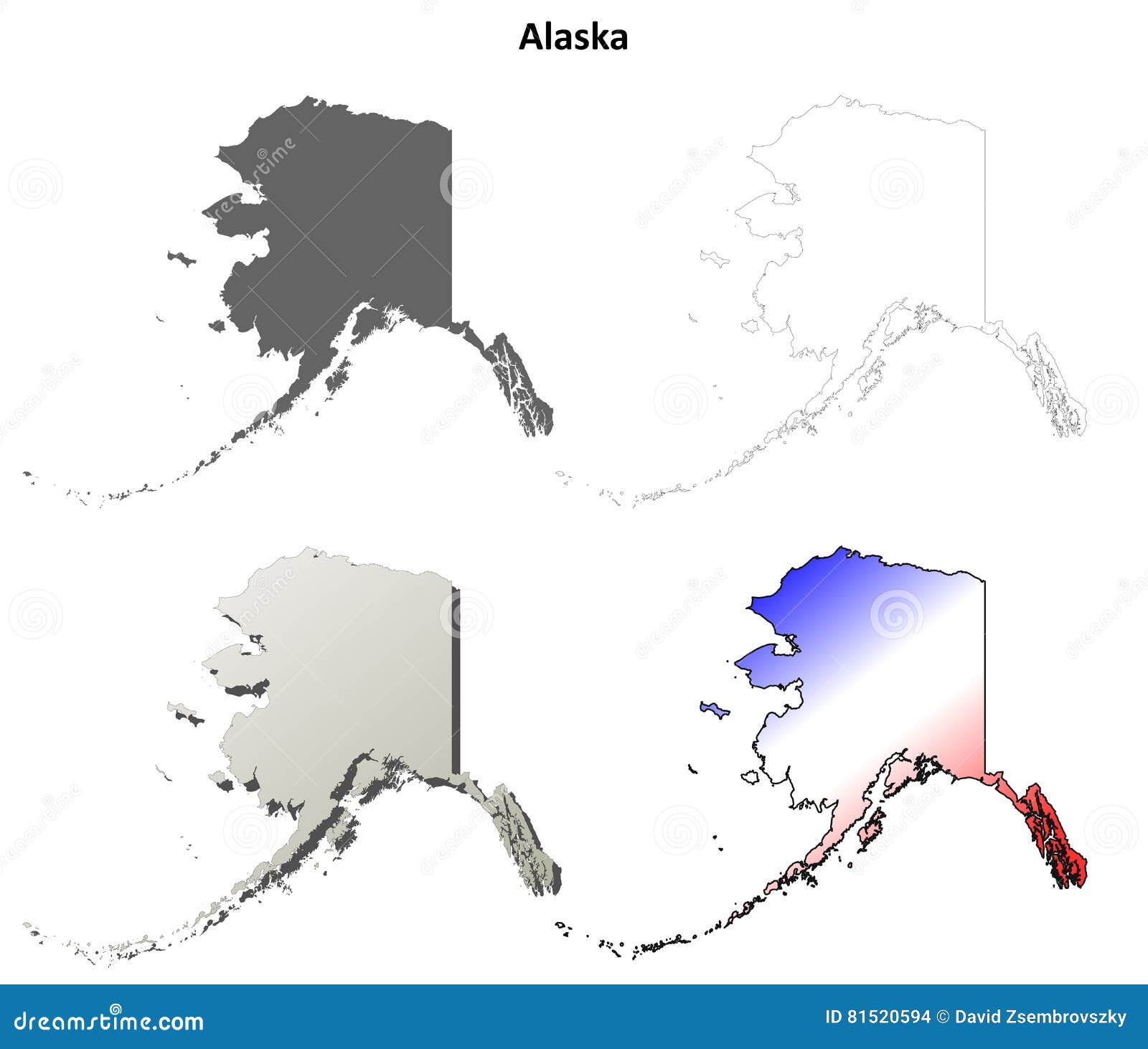Alaska outline map set stock vector. Illustration of travel - 81520594