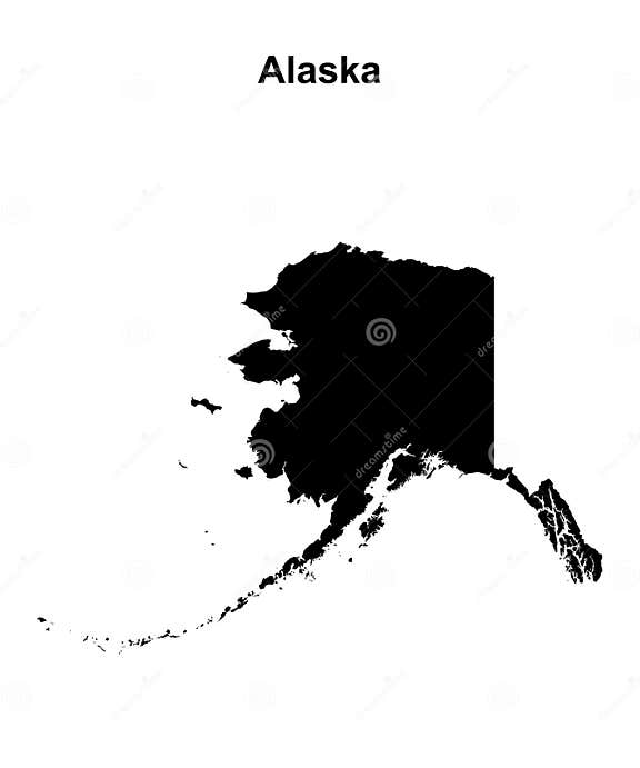 Alaska outline map stock illustration. Illustration of region - 360687800