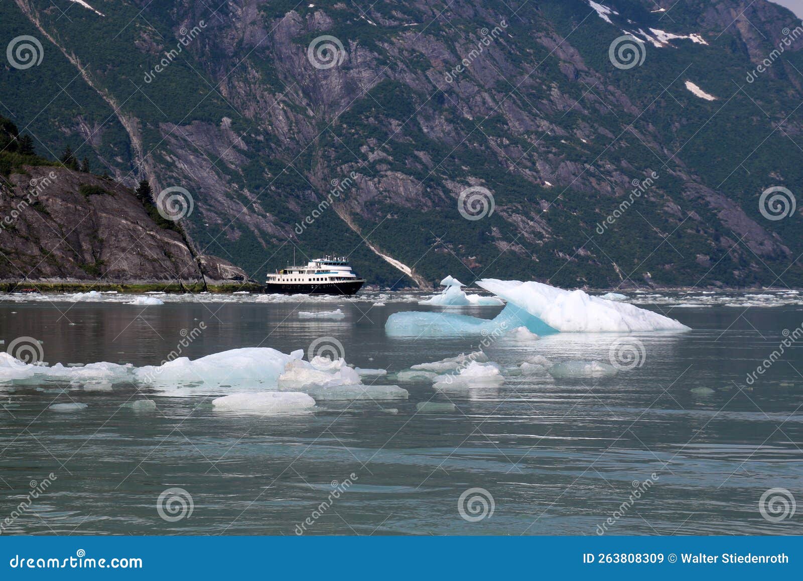 Alaska, Passenger Ship in the Stephens Passage Stock Image - Image of ...