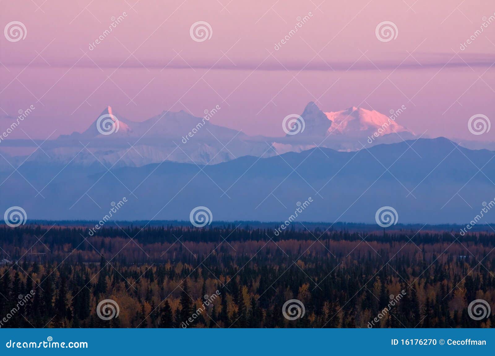 Alaska Range at Sunset stock photo. Image of fairbanks - 16176270