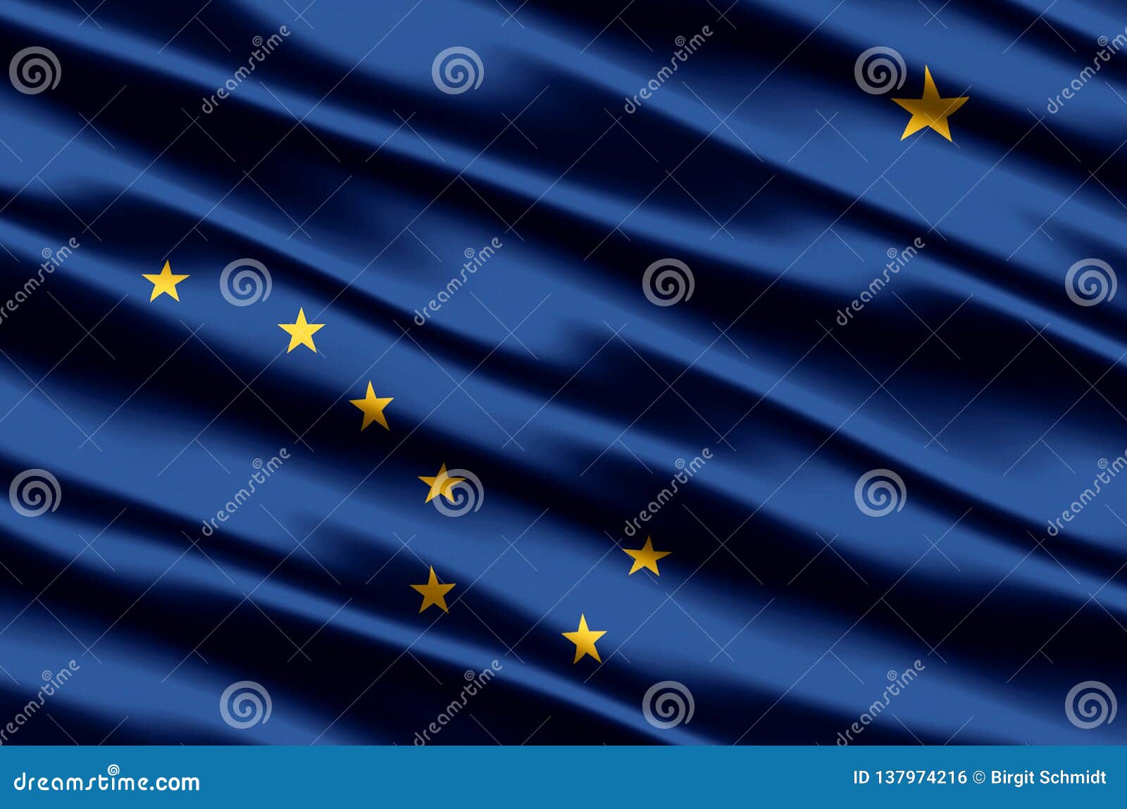 Alaska Realistic Flag Illustration. Stock Illustration - Illustration ...