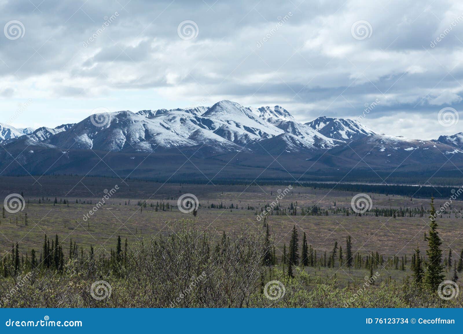Alaska S Fields and Mountains Stock Photo - Image of clouds, outdoors ...