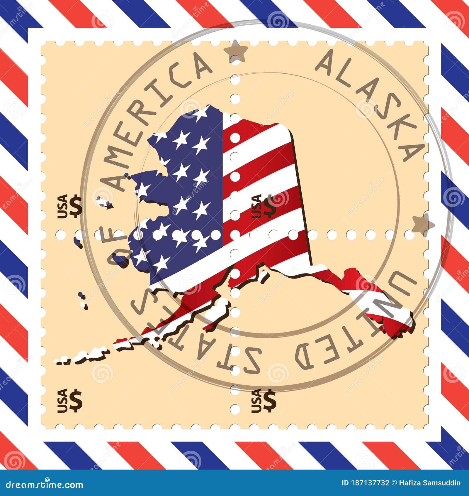 Alaska Stamp. Vector Illustration Decorative Design Stock Vector ...