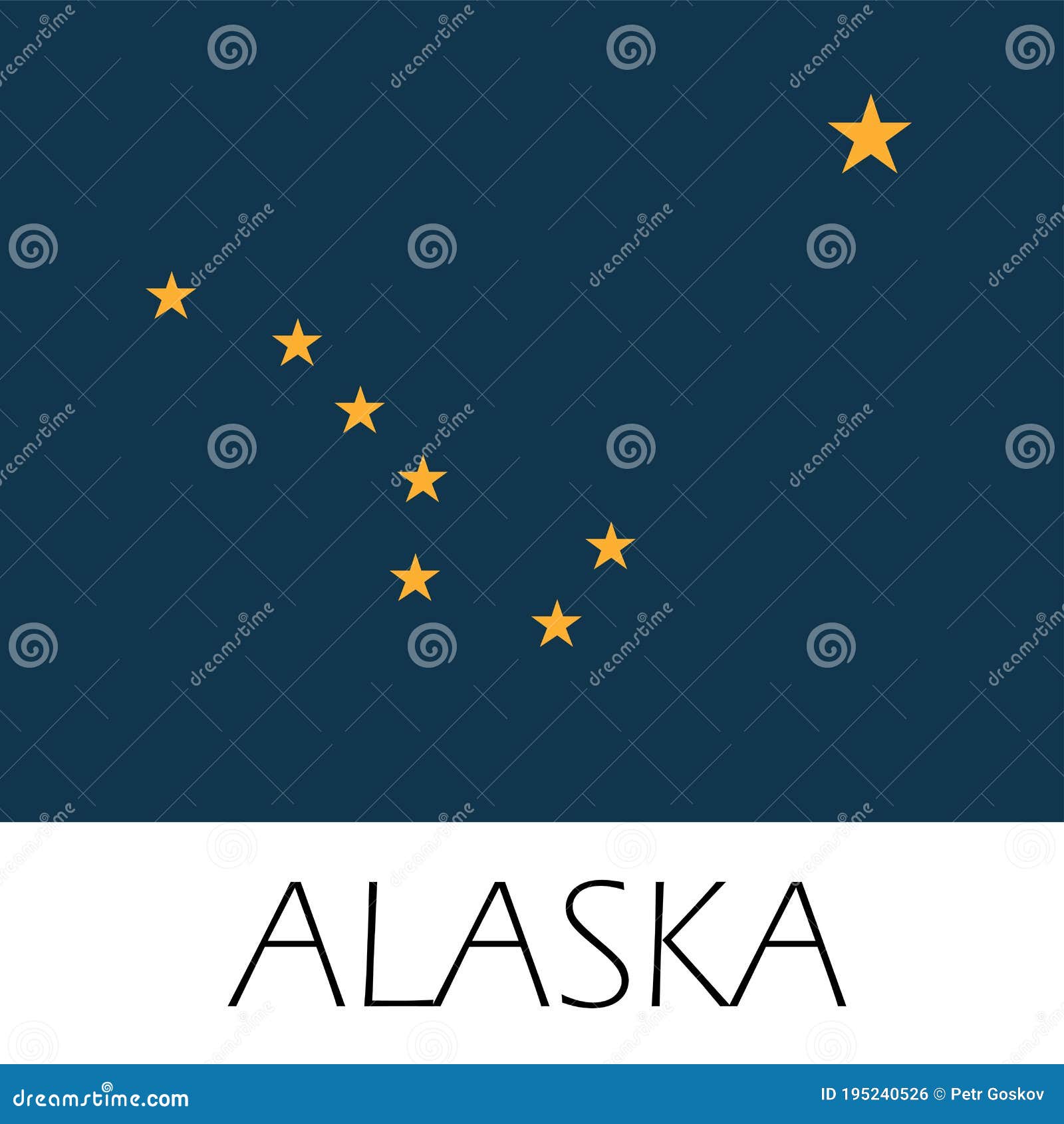 Alaska State Flag Flat Style Stock Vector - Illustration of north ...