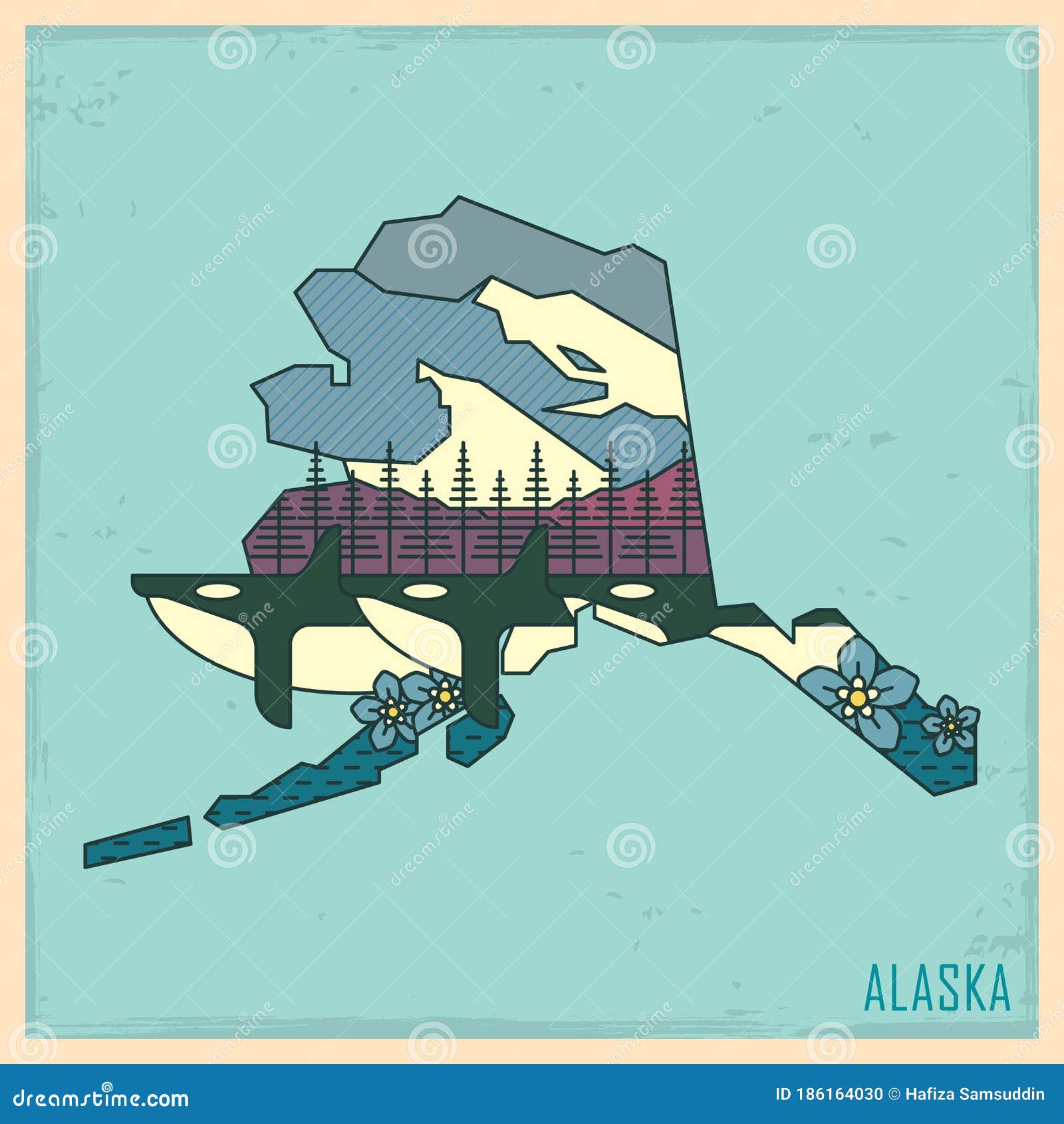 Alaska State Map. Vector Illustration Decorative Design Stock Vector ...