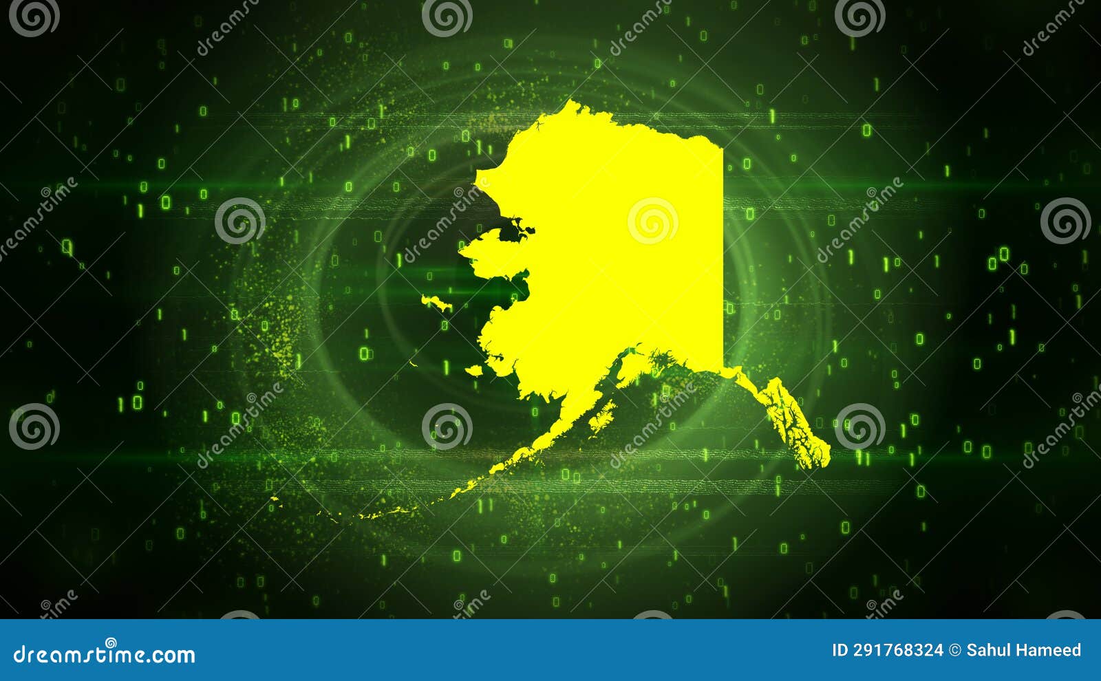 Alaska State (USA) Map on Digital Background Stock Illustration ...