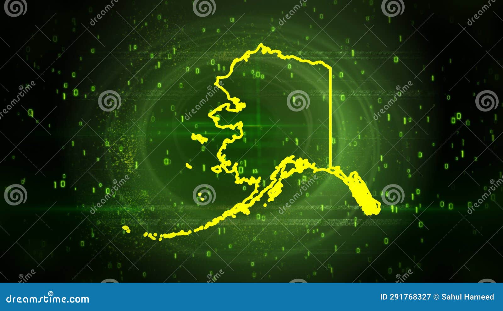 Alaska State (USA) Map on Digital Background Stock Illustration ...