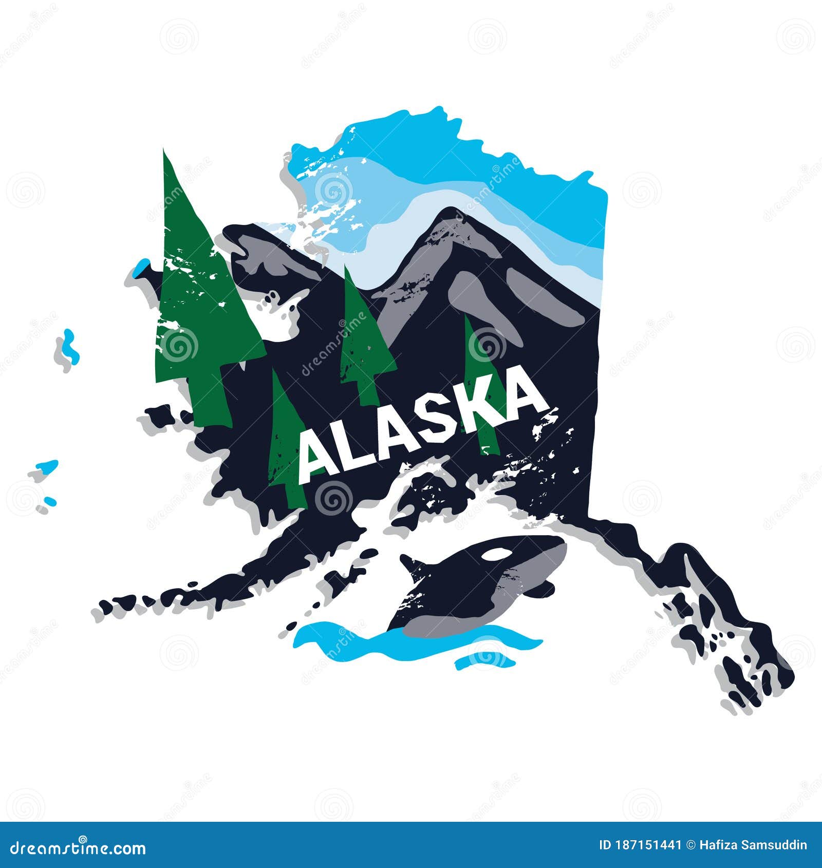 Alaska State. Vector Illustration Decorative Design Stock Vector ...