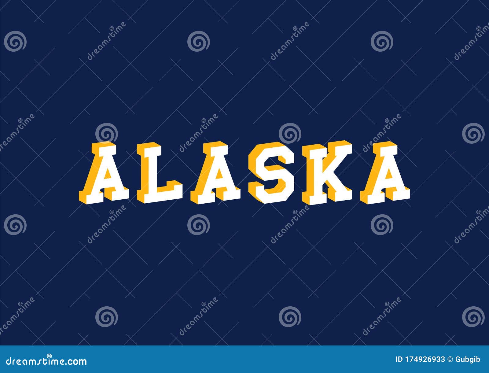 Alaska Text with 3d Isometric Effect Stock Vector - Illustration of ...