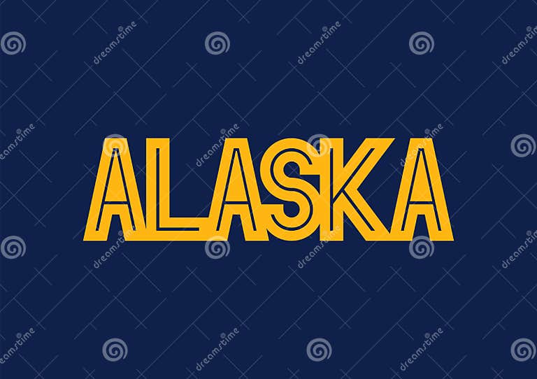 Alaska Text with Yellow Typography Design Elements Stock Vector ...