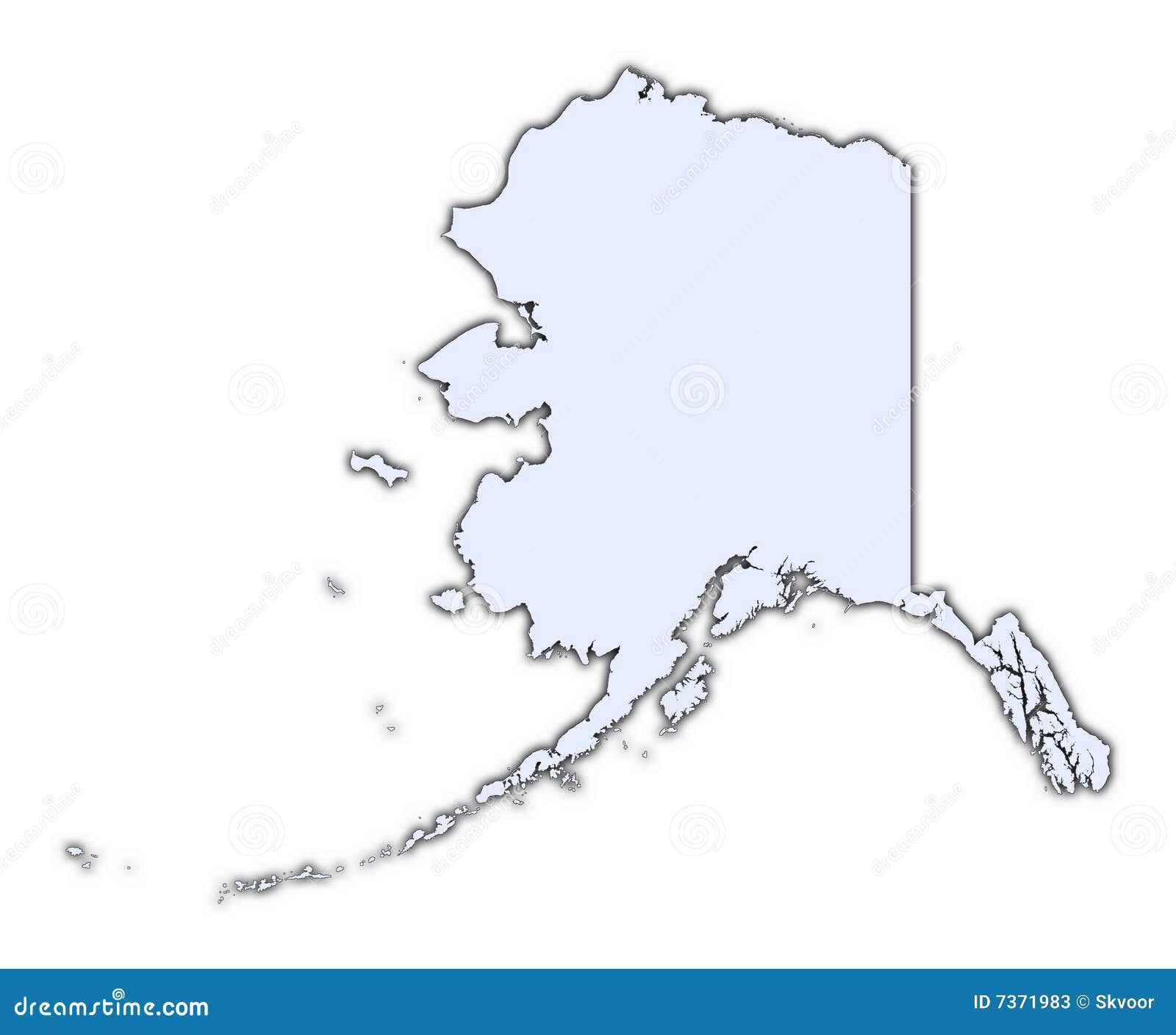 Alaska (USA) Light Blue Map Stock Illustration - Illustration of nation ...