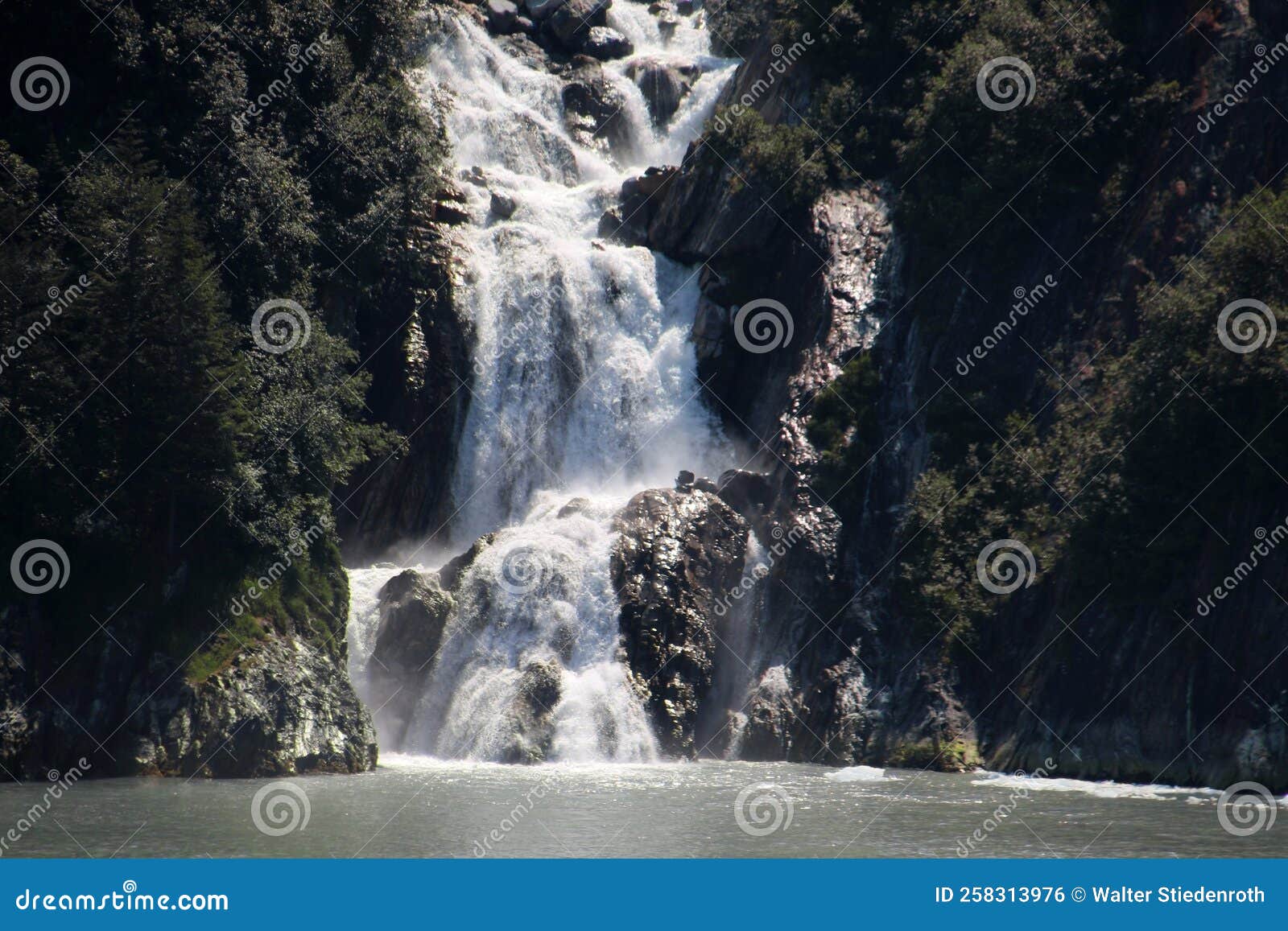 Alaska, Waterfall in the Stephens Passage Stock Photo - Image of ...