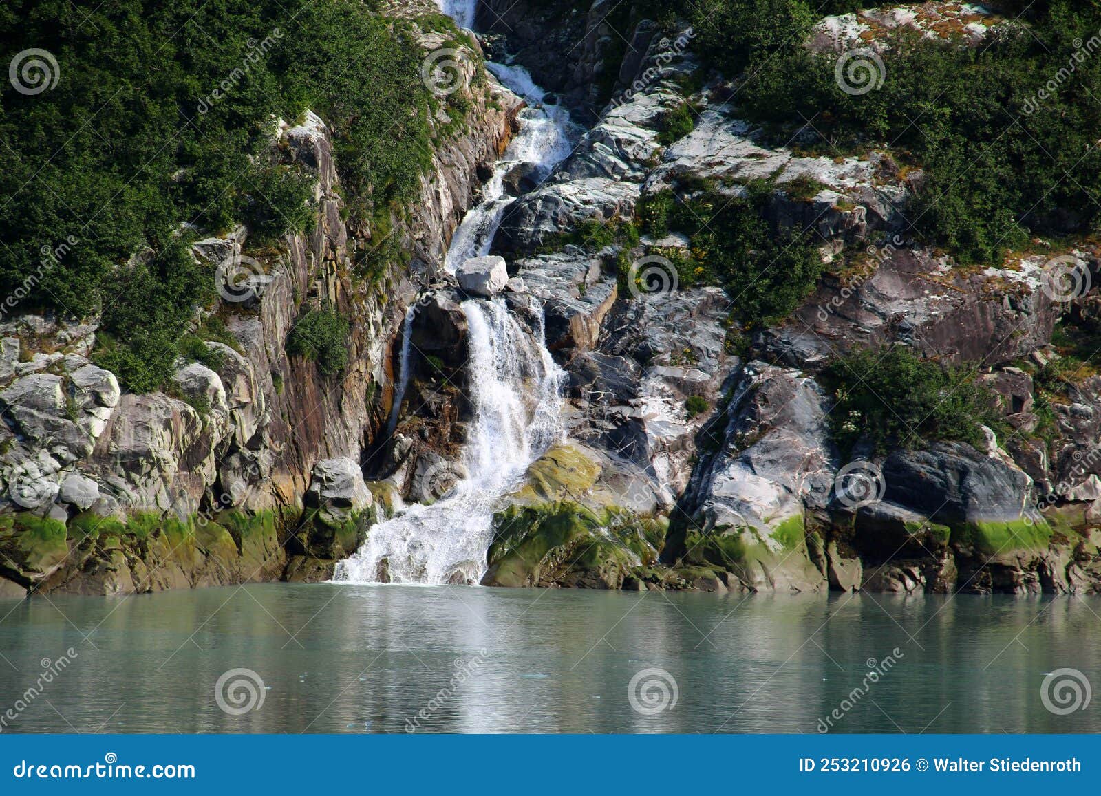 Alaska, Waterfall in the Stephens Passage Stock Photo - Image of ...