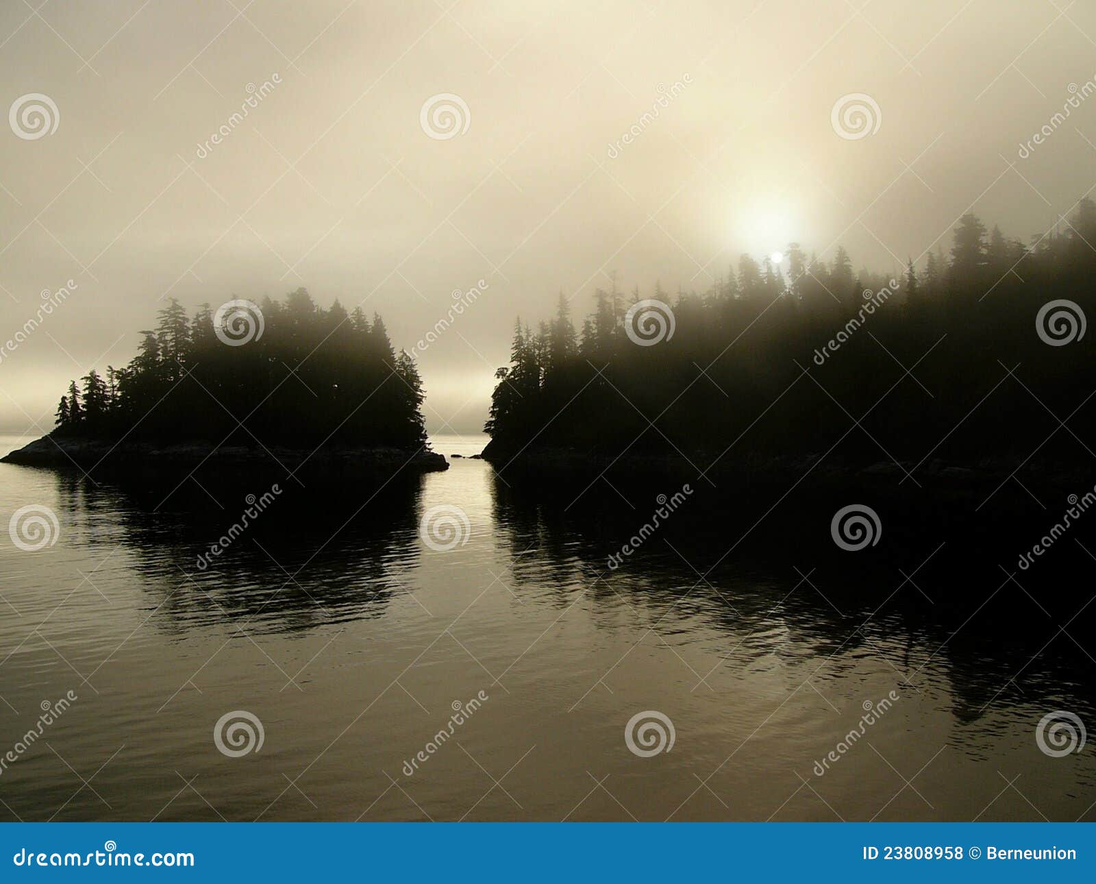 Alaskan Islands in Morning Mist Stock Photo - Image of mist, morning ...
