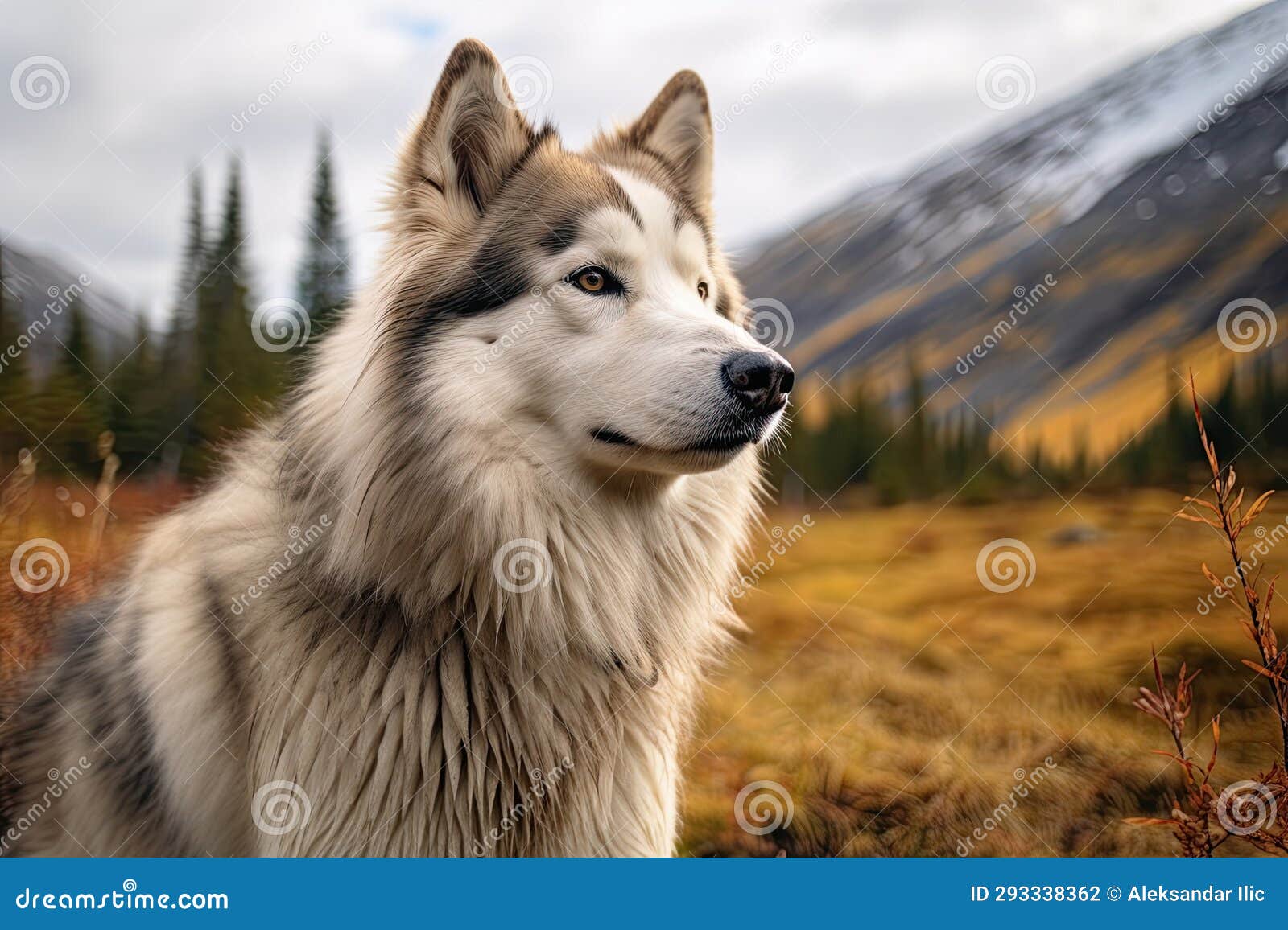 Alaskan Malamute Dog in Alaskan Wilderness. Generative Ai Stock Photo ...