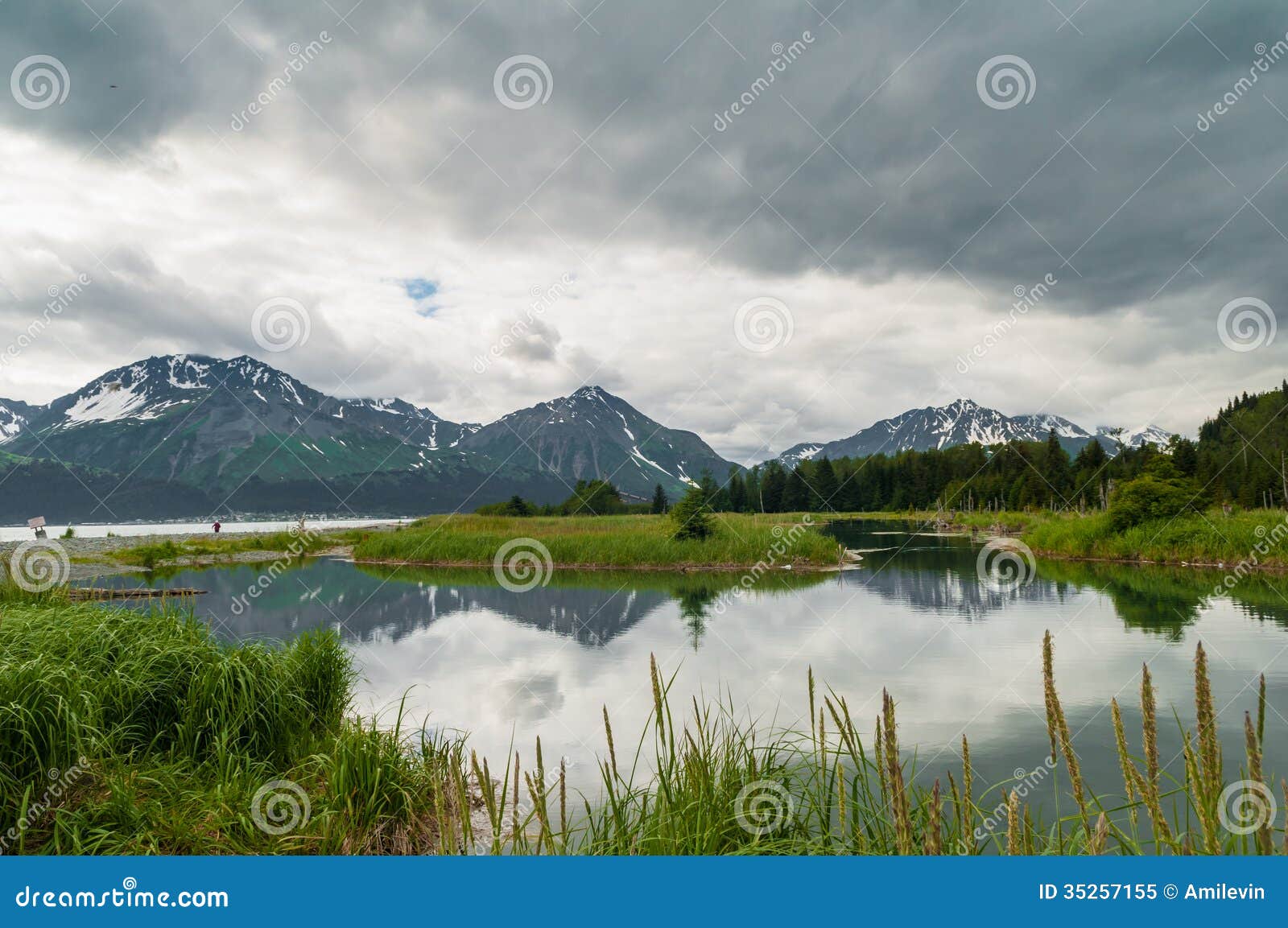 Alaskan pond stock image. Image of peace, alaska, reflect - 35257155