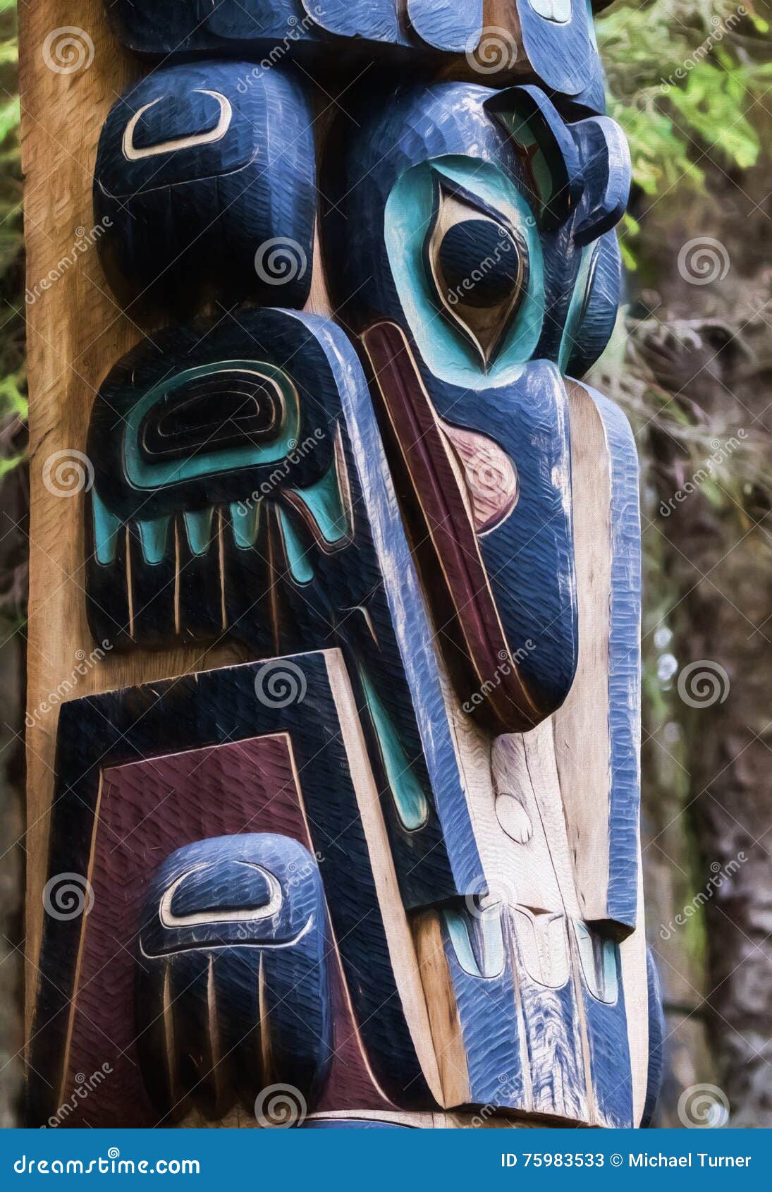 Alaskan Totem editorial stock photo. Image of family - 75983533