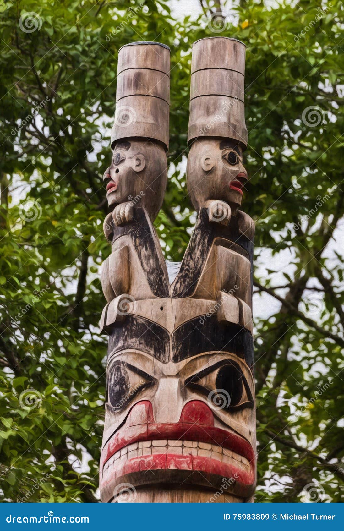 Alaskan Totem editorial stock image. Image of indain - 75983809