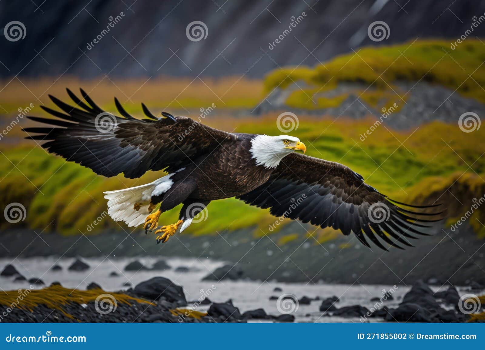 In Alaskas McNeil River State Game Sanctuary and Refuge, a Bald Eagle ...