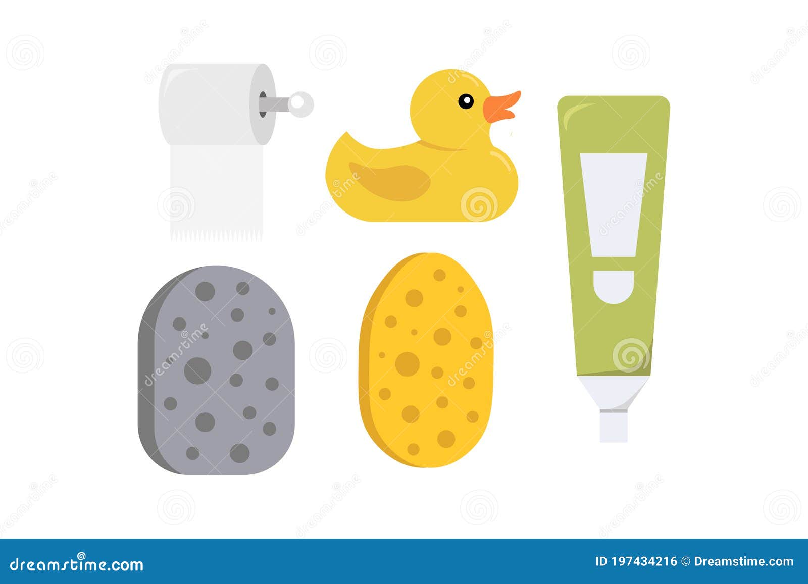 Bathroom Duck Toothpaste Foam Tissue Illustrations Vector Stock Vector ...