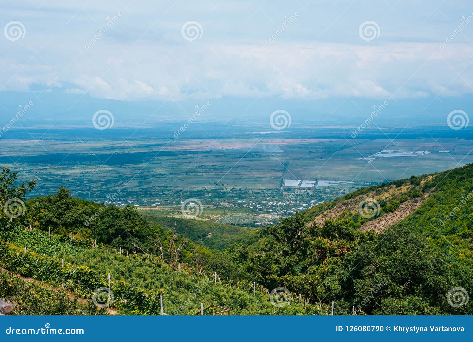 Alazani Valley panorama stock photo. Image of hill, georgia - 126080790