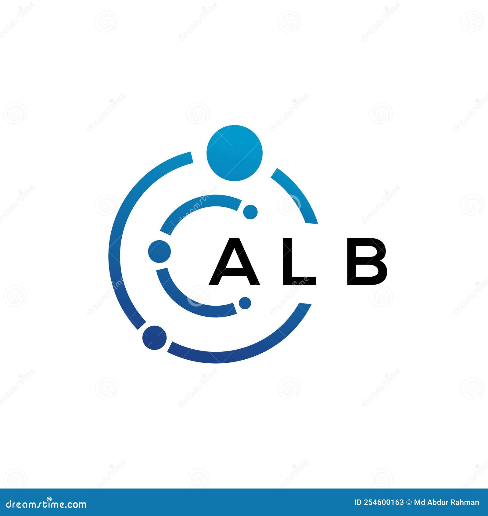 ALB Letter Logo Design on Black Background. ALB Creative Initials ...