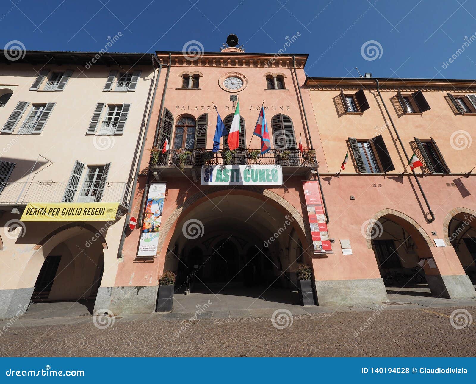 Piazza Risorgimento Square in Alba Editorial Stock Photo - Image of ...