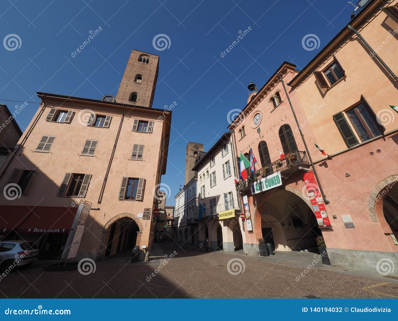 Piazza Risorgimento Square in Alba Editorial Photography - Image of ...
