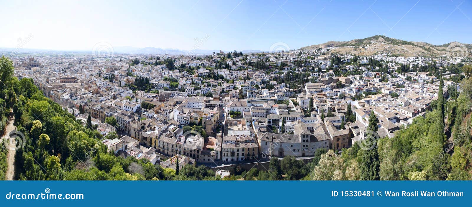 Albaicin District, Granada. Stock Image - Image of castle, gardens ...