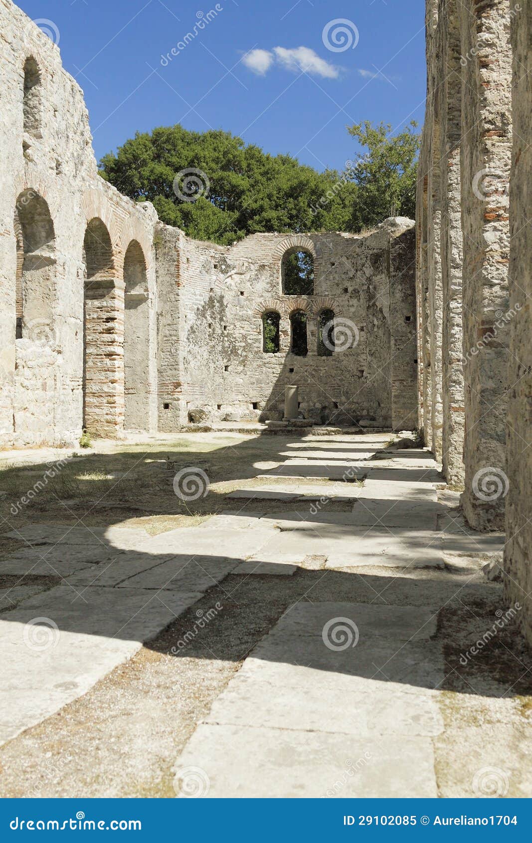 Albania, Butrint, Ruins of a Basilica Stock Image - Image of historic ...