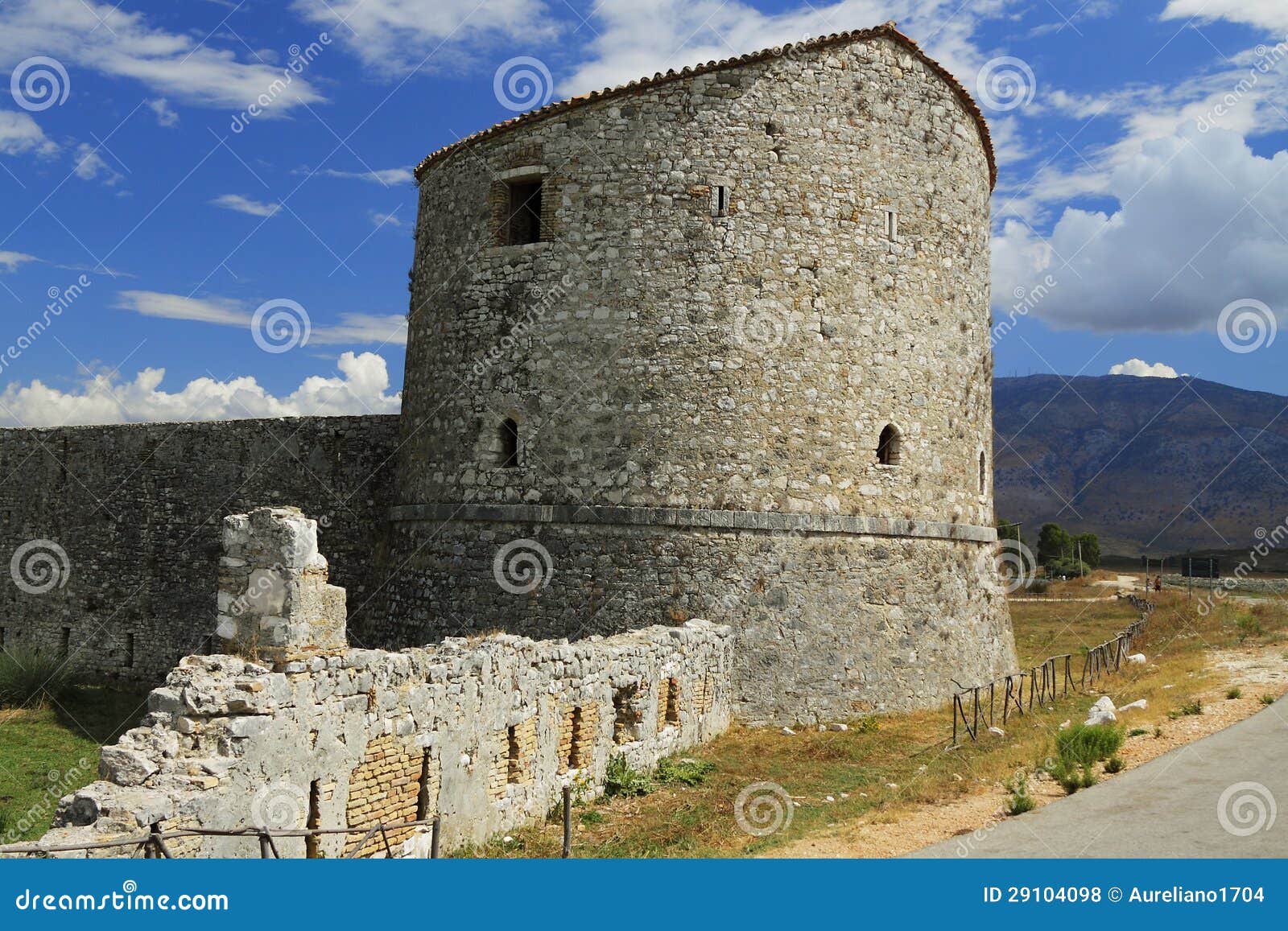 Albania, Butrint, Tower of Triangular Fortress Stock Photo - Image of ...