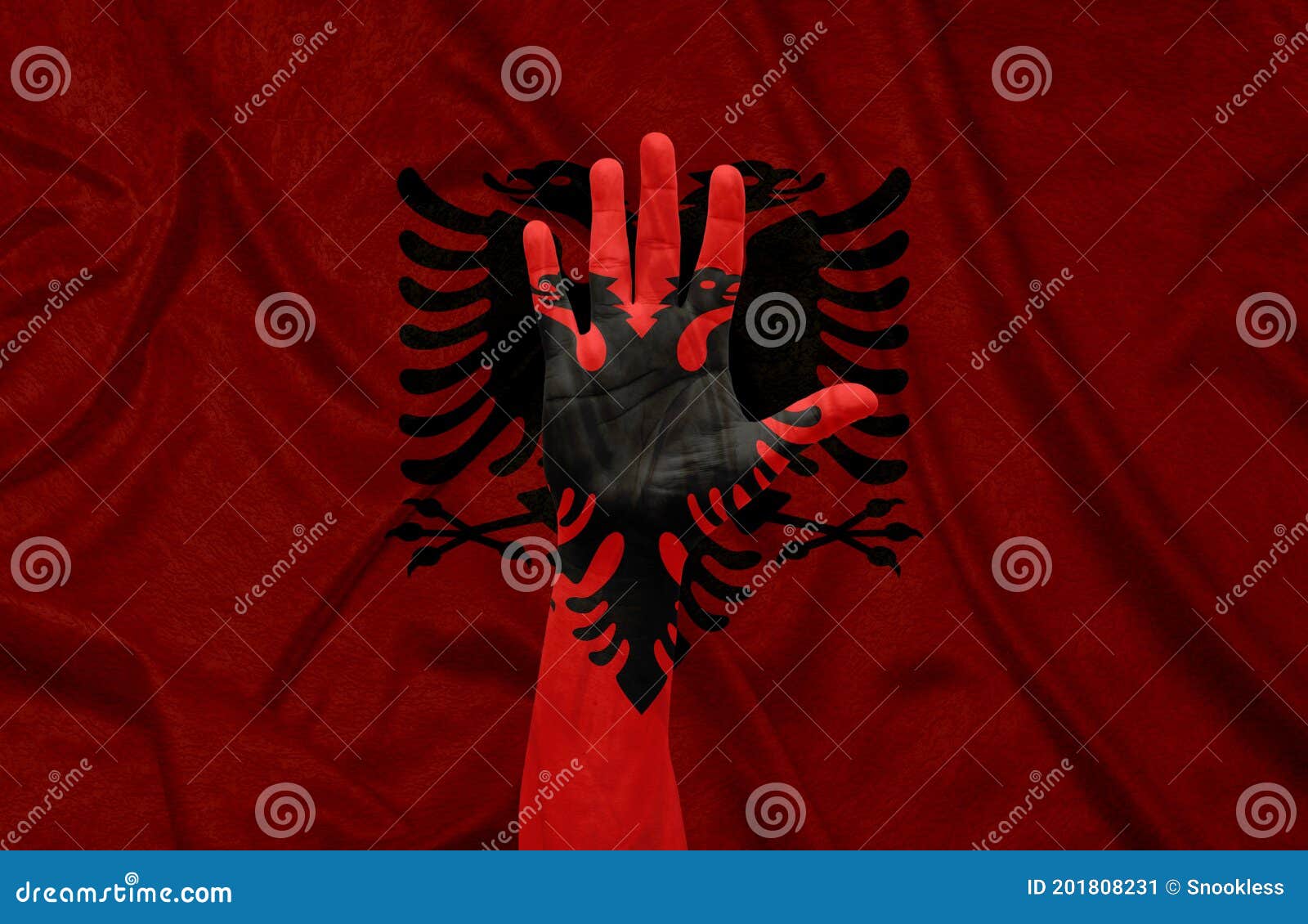 Albania Country Flag and Hand Stock Image - Image of national ...
