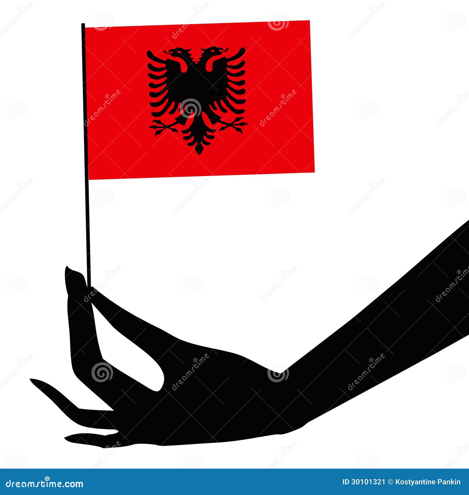 Albania flag in his hand stock vector. Illustration of symbol - 30101321