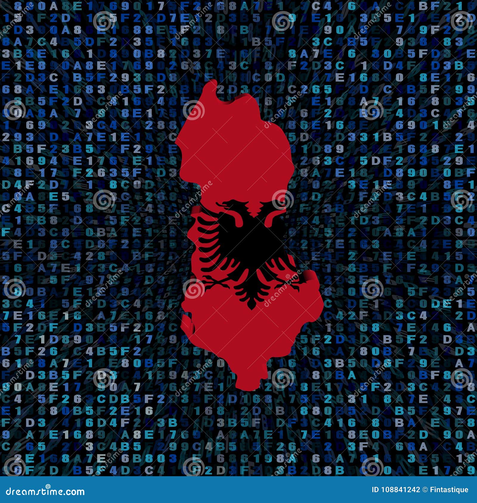 Albania Map Flag on Hex Code Illustration Stock Illustration ...
