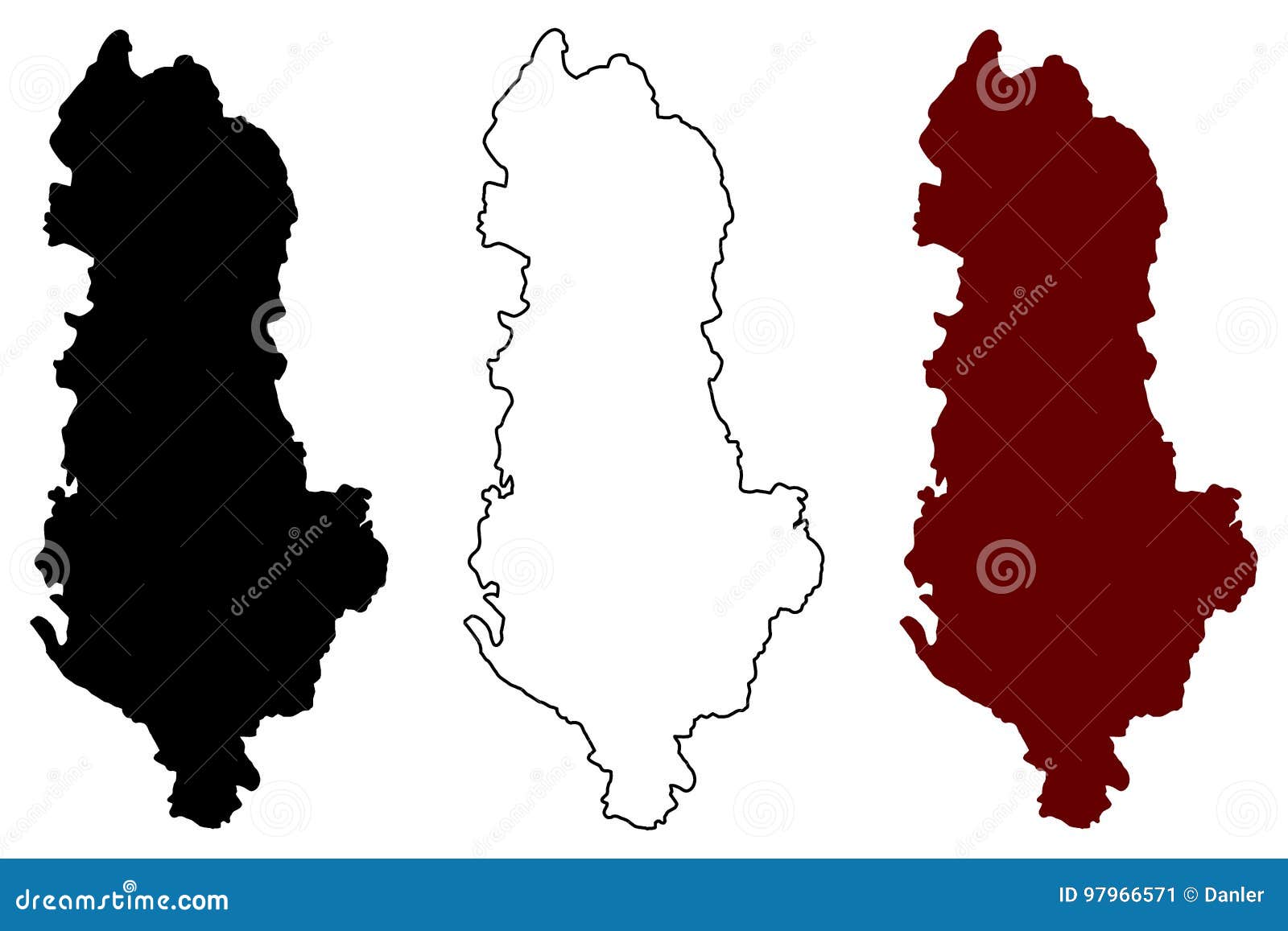 Albania map vector stock vector. Illustration of black - 97966571