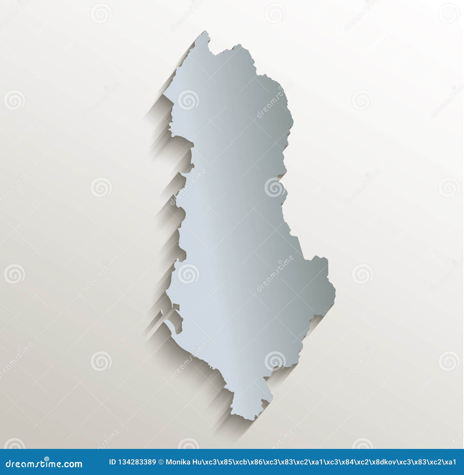 Albania Blue Low Poly Map With Capital Tirana Vector Illustration ...