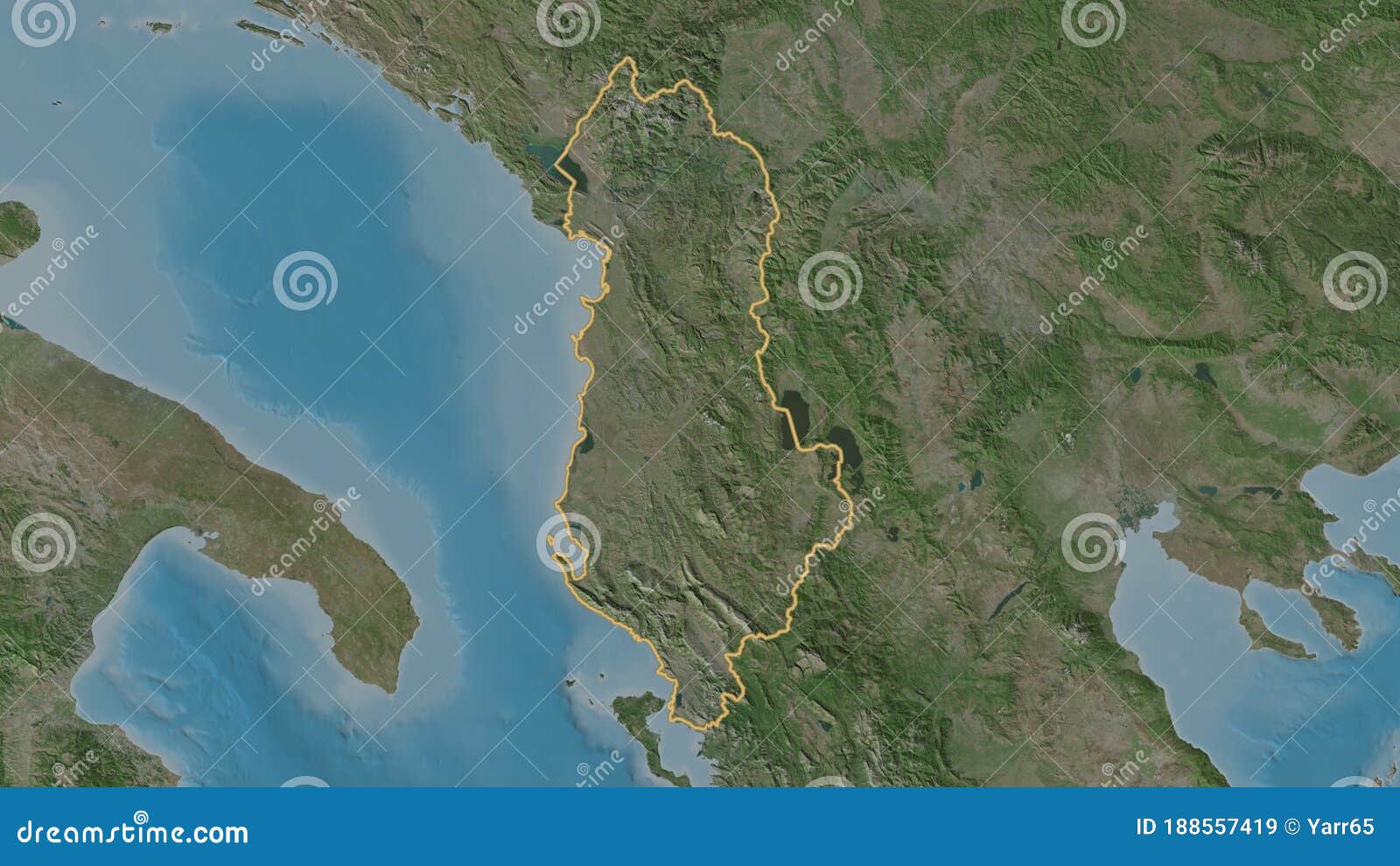 Albania - Overview. Satellite Stock Illustration - Illustration of ...