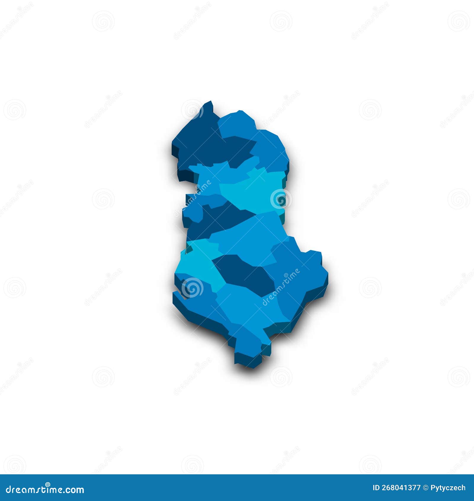 Albania Political Map of Administrative Divisions Stock Illustration ...