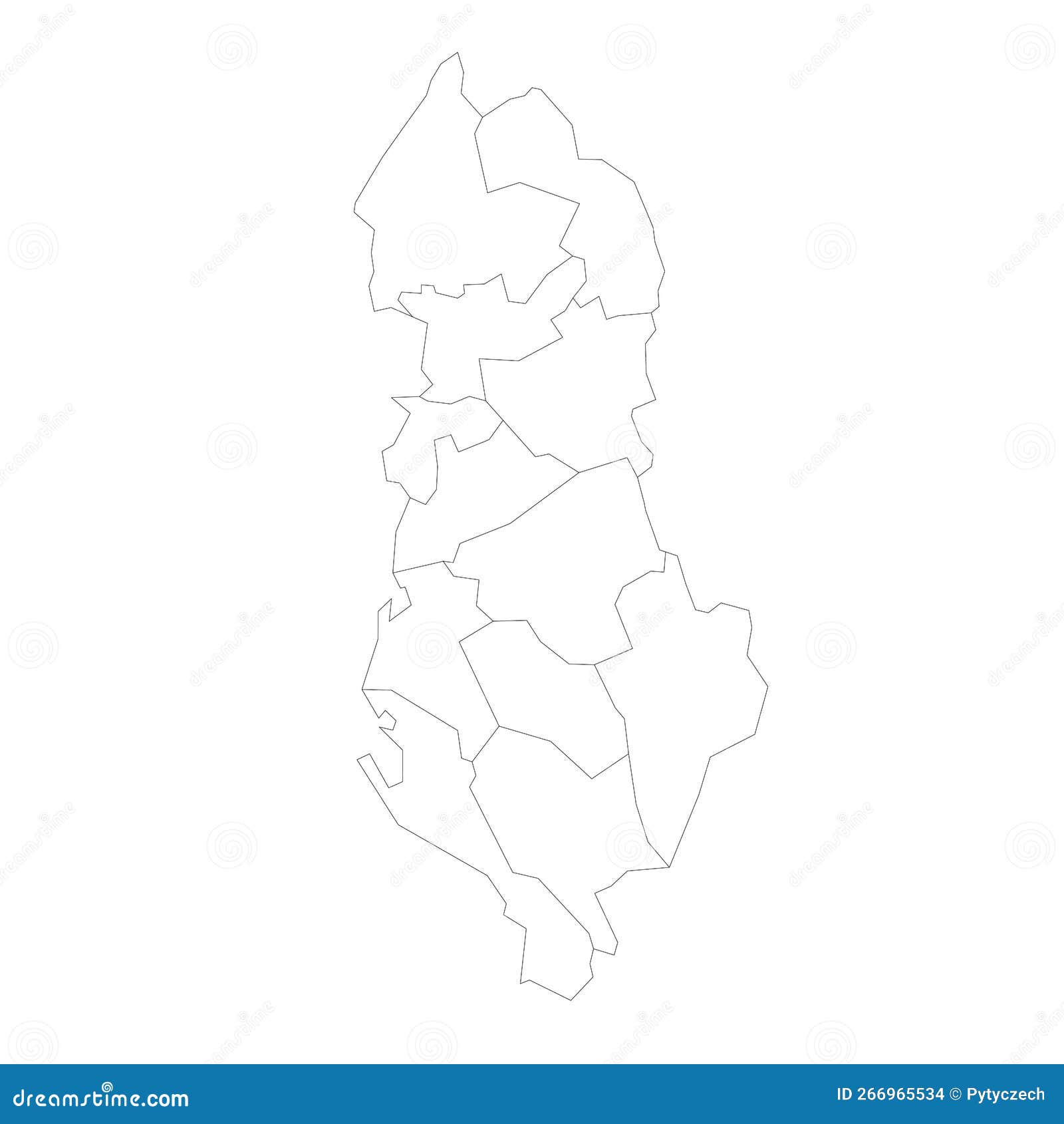 Albania Political Map Of Administrative Divisions Cartoon Vector ...