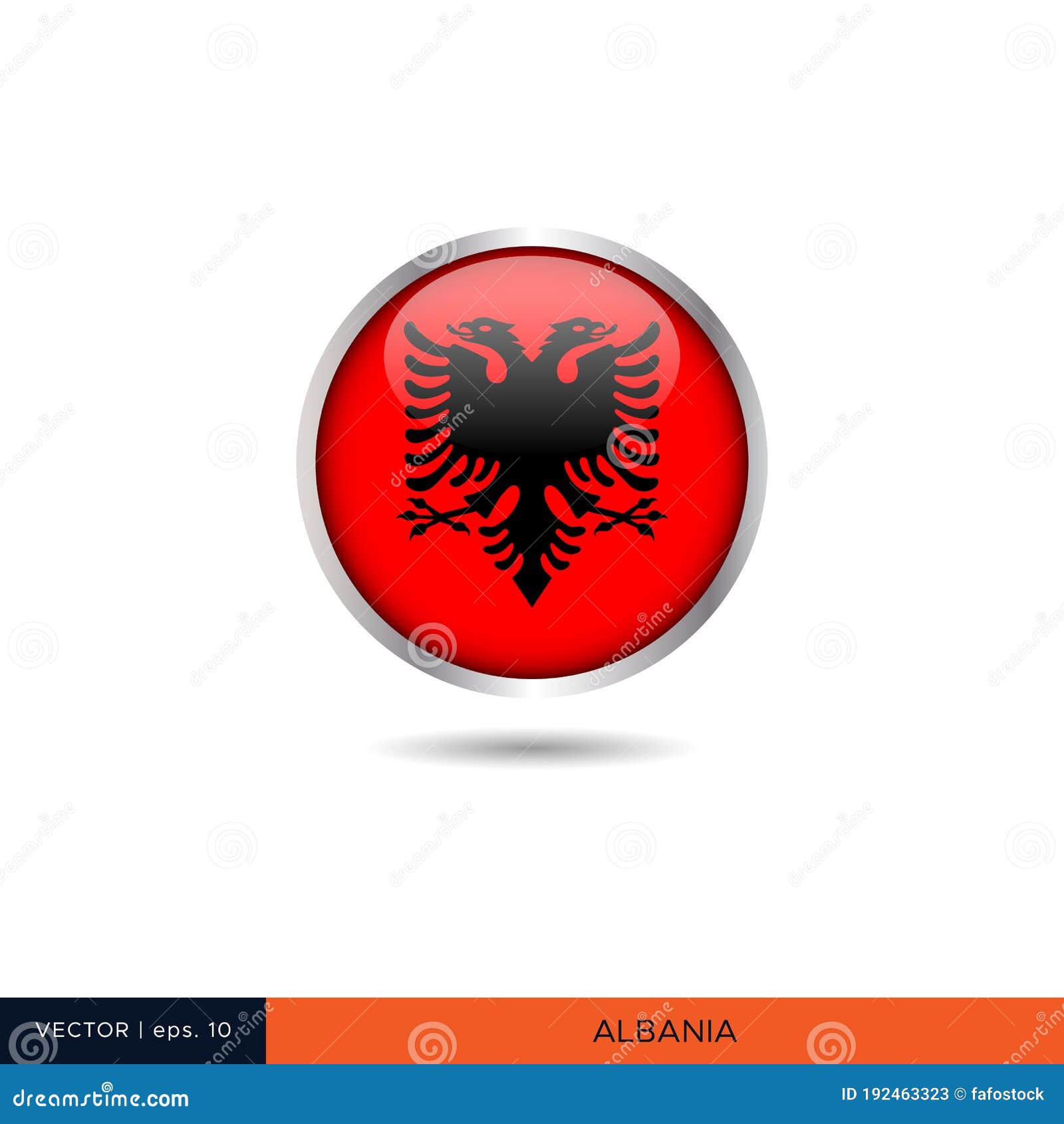 Albania Round Flag Vector Design. Stock Vector - Illustration of nation ...