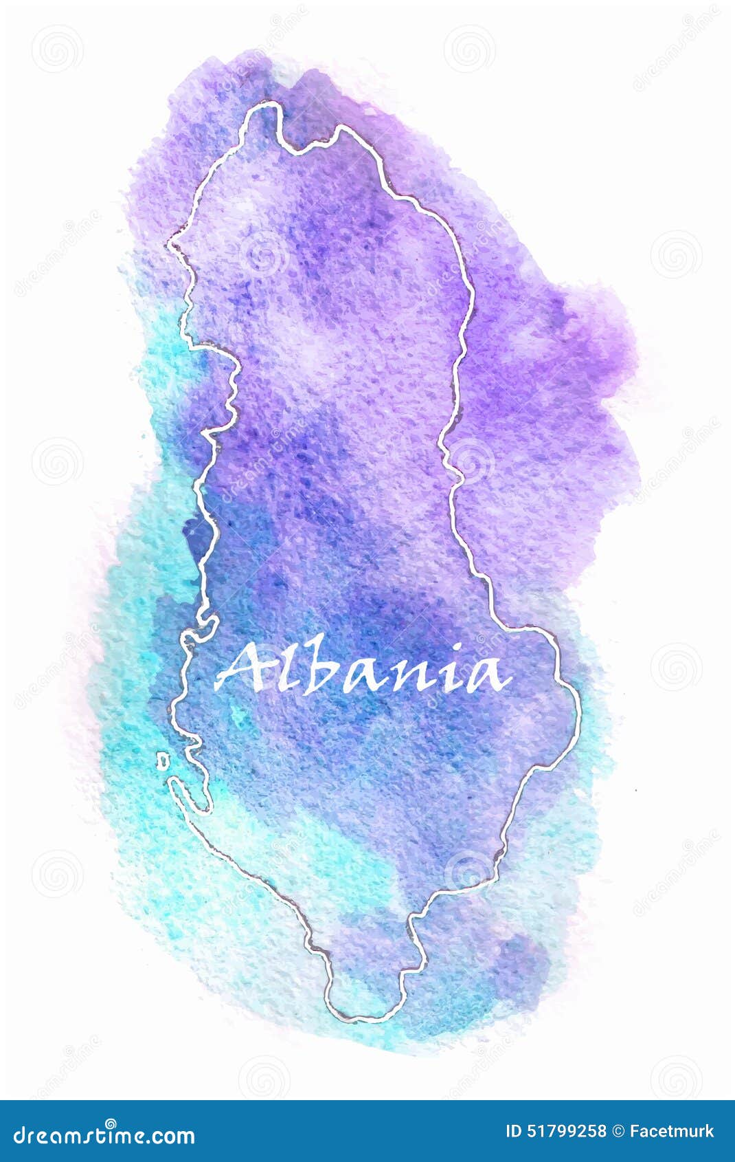 Albania Vector Map Illustration Stock Vector - Illustration of location ...