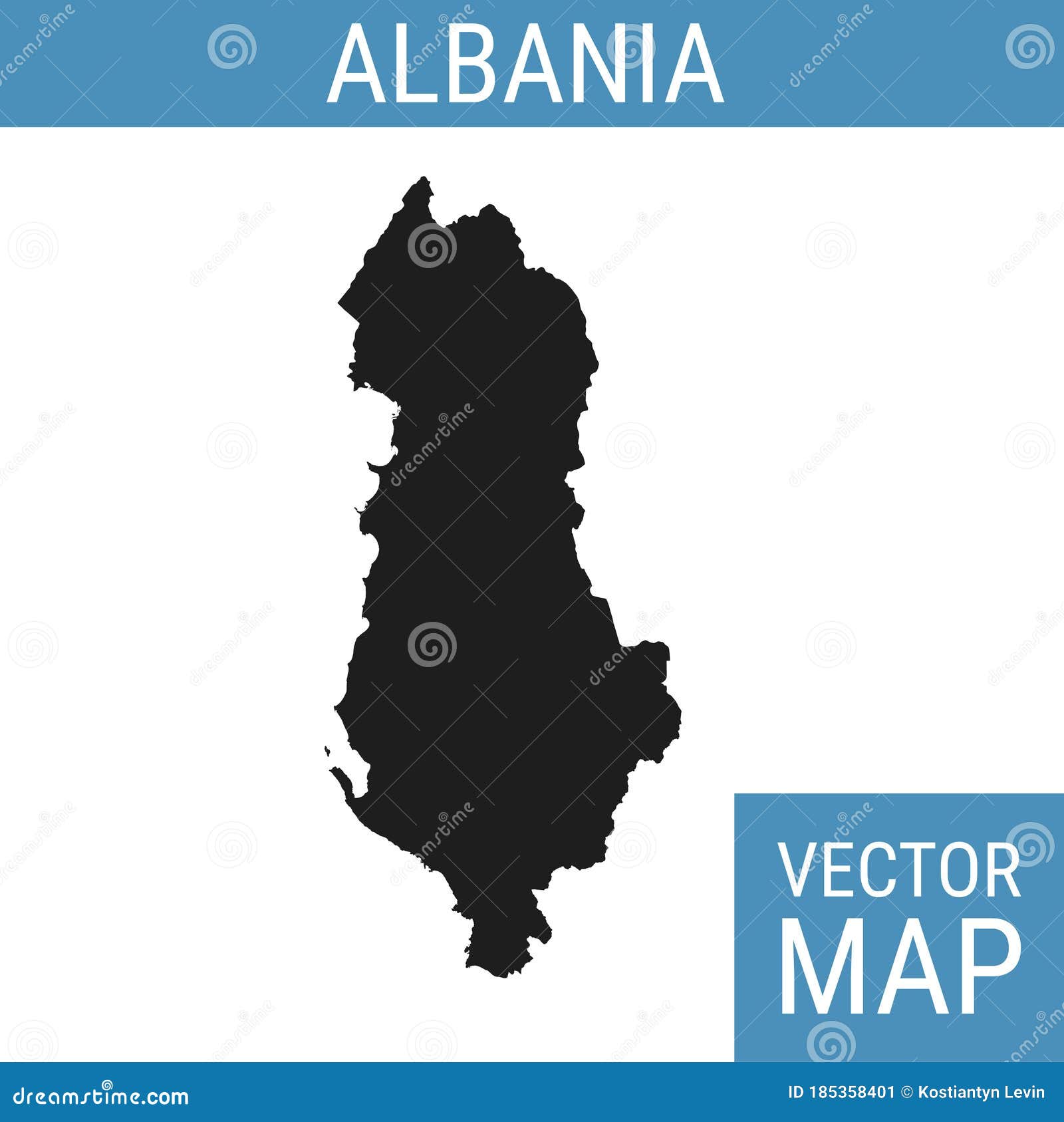 Albania Vector Map with Title Stock Vector - Illustration of ...