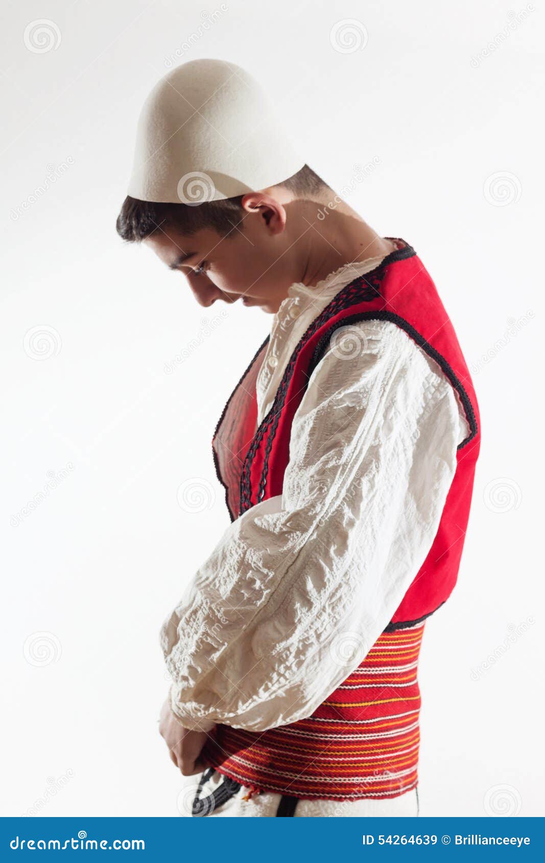 Albanian Boy in Traditional Costume Getting Dressed Stock Image - Image ...