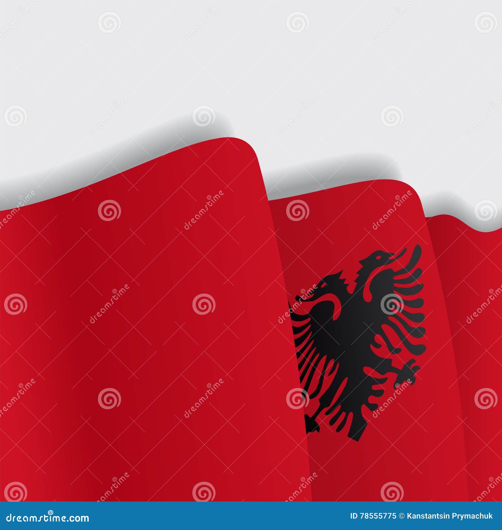 Albanian Waving Flag. Vector Illustration. Stock Vector - Illustration ...