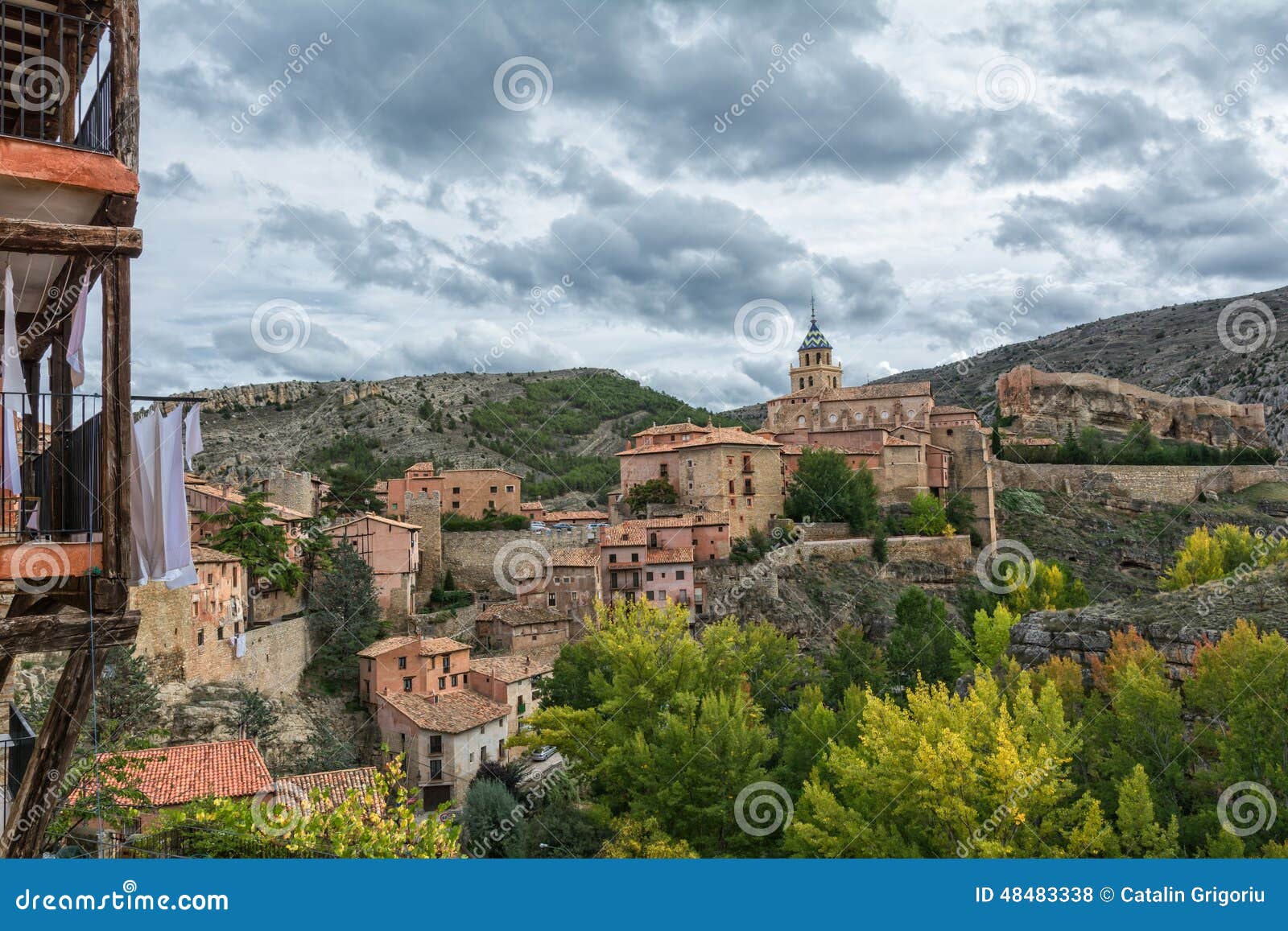 Albarracin, spain stock photo. Image of church, middle - 48483338