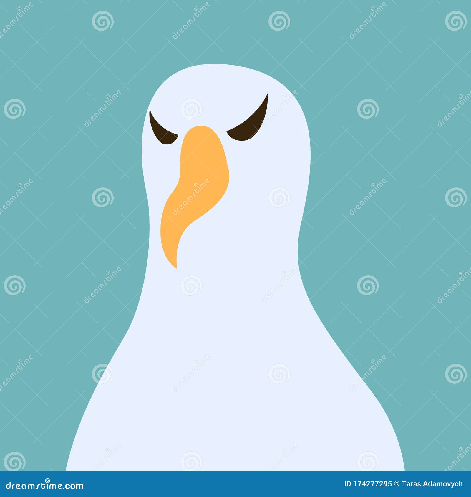 Albatros Bird Head,vector Illustration, Flat Style | CartoonDealer.com ...