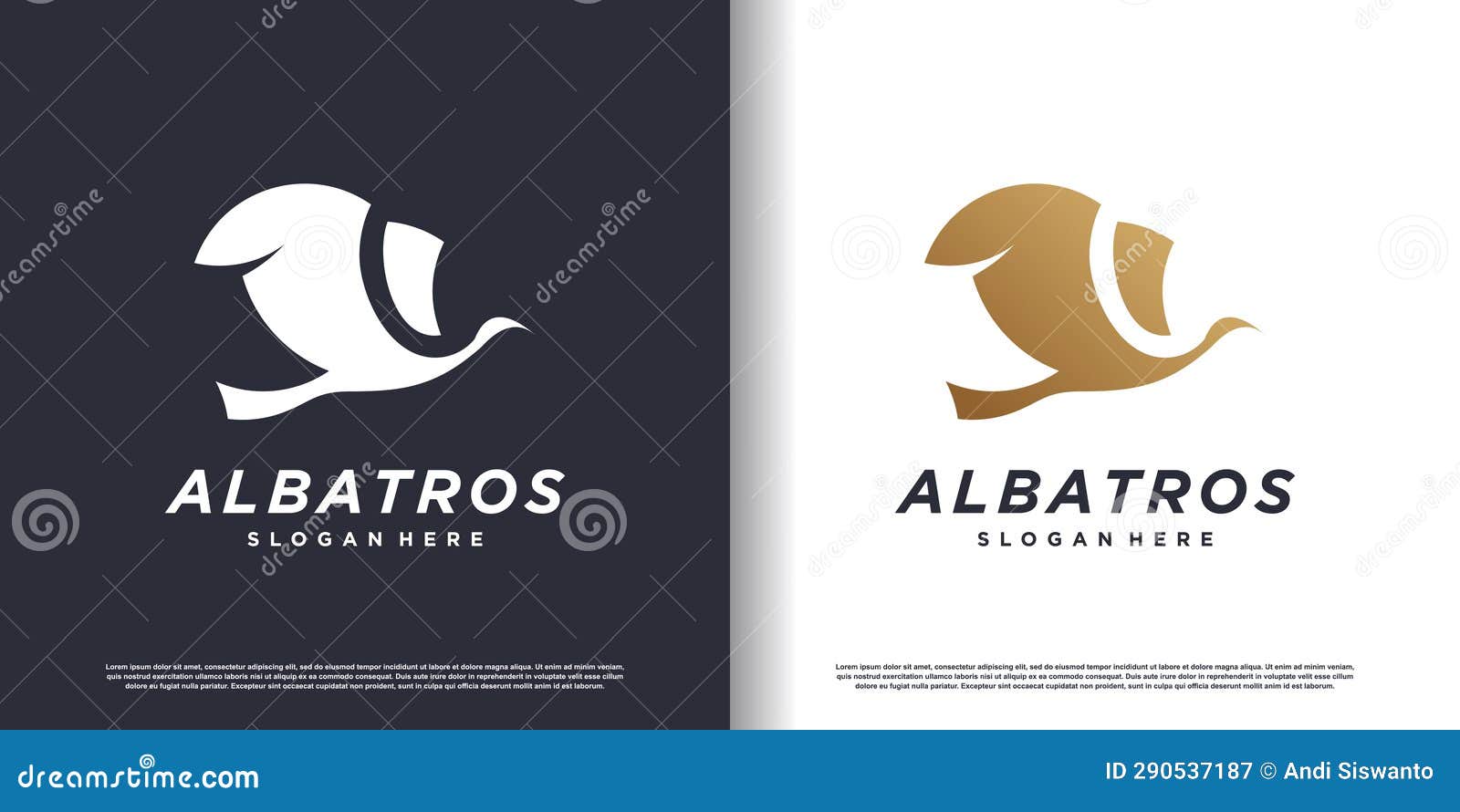 Albatros Logo Design Premium Vector, Bird Icon | CartoonDealer.com ...